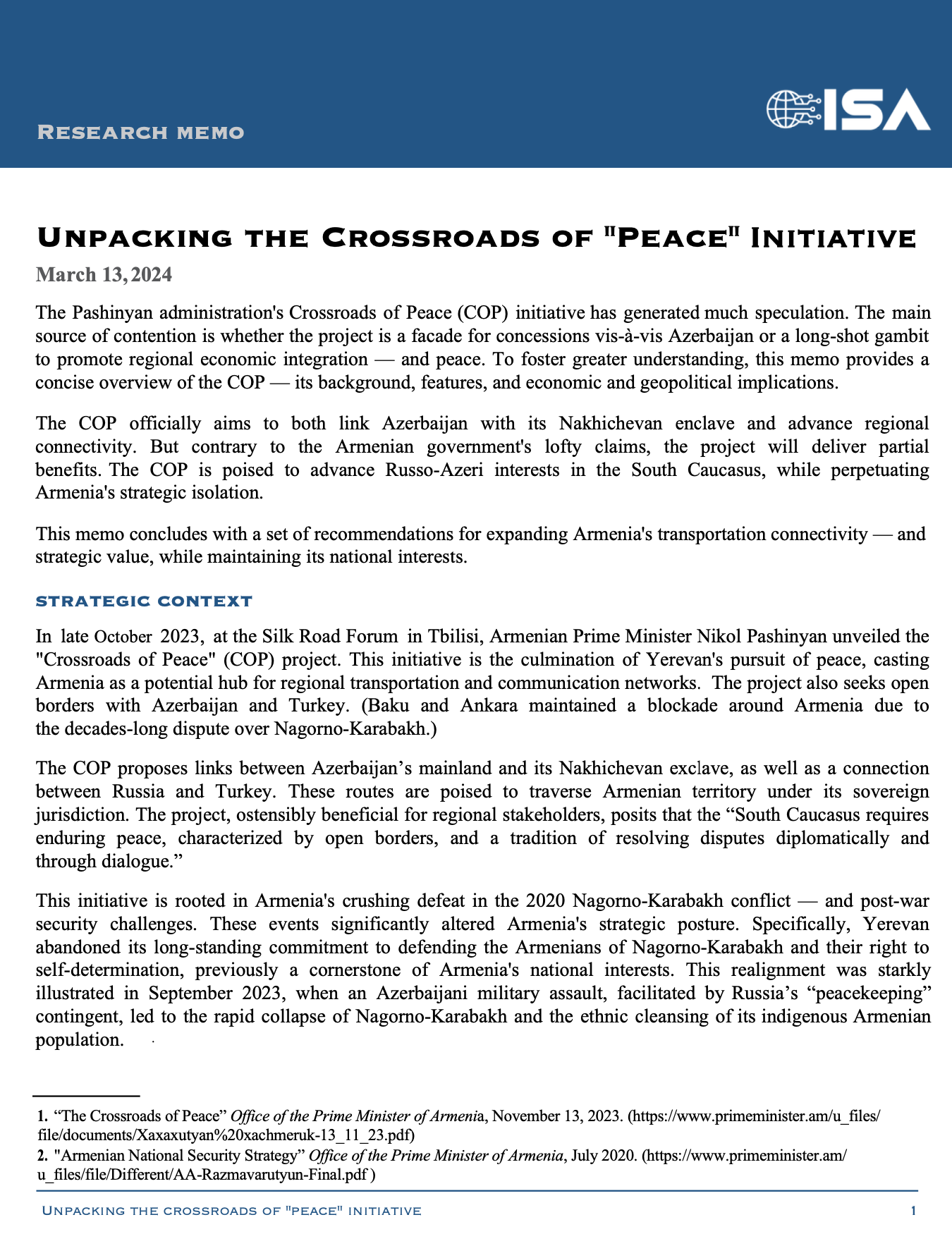 Analysis - Institute for Security and Analysis